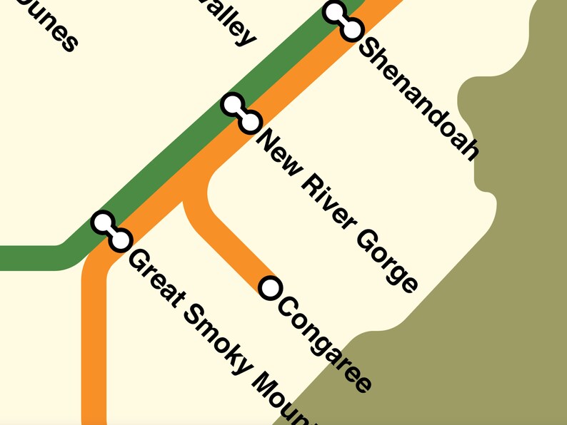 National Park Subway Map - Art Print Poster - Digital Download - Etsy