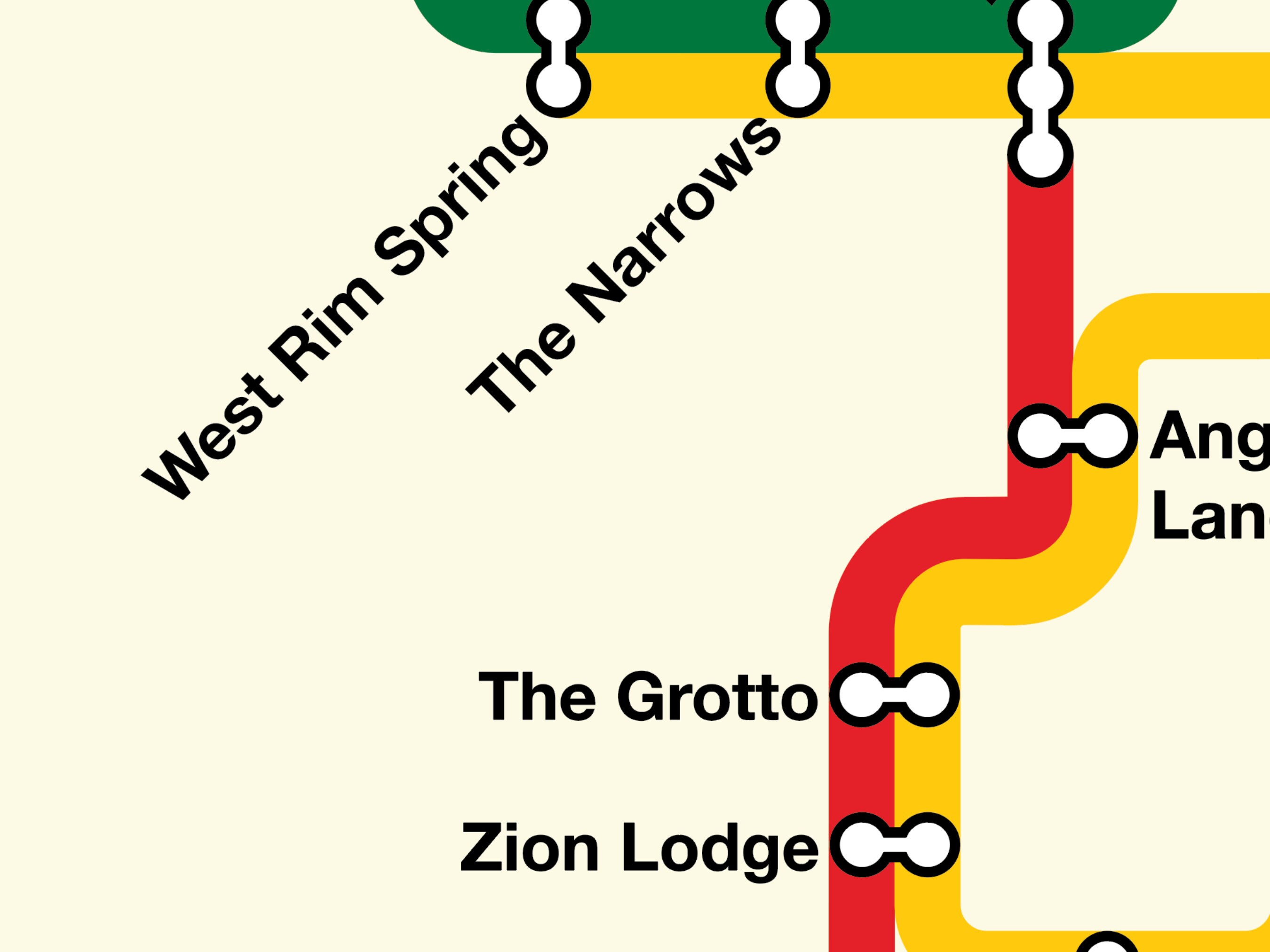 Zion Subway Map Art Print Poster Digital Download | Etsy