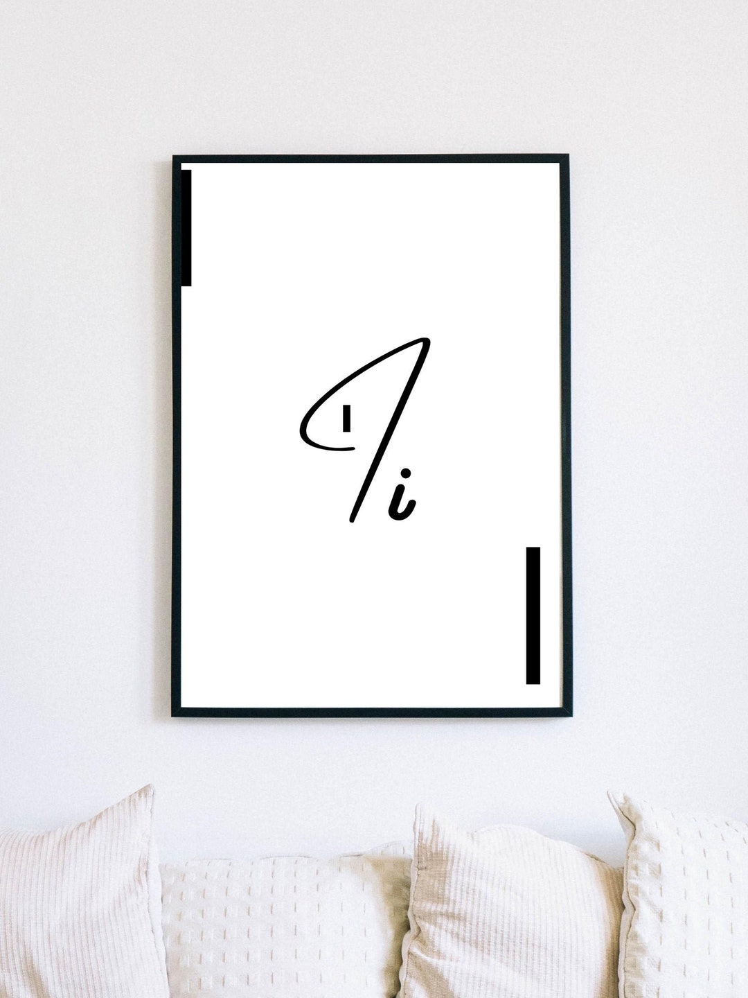 Modern Monogram Letter I Printable Wall Art Initial I Downloadable ...