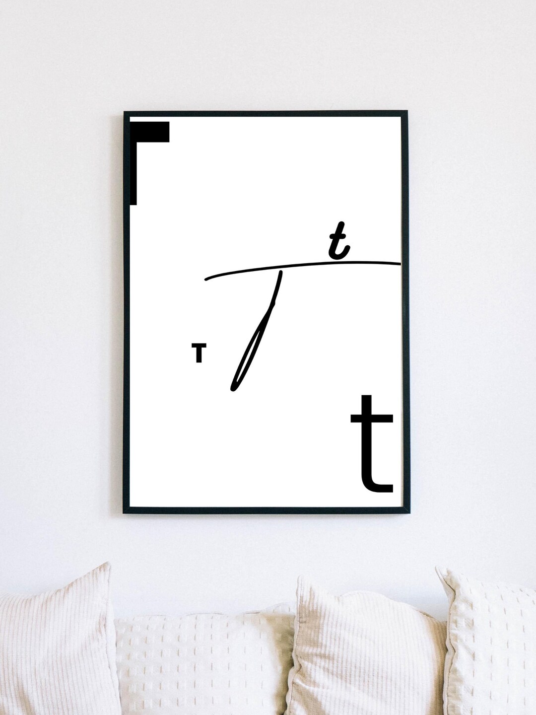 Modern Monogram Letter T Printable Wall Art Initial T Downloadable ...