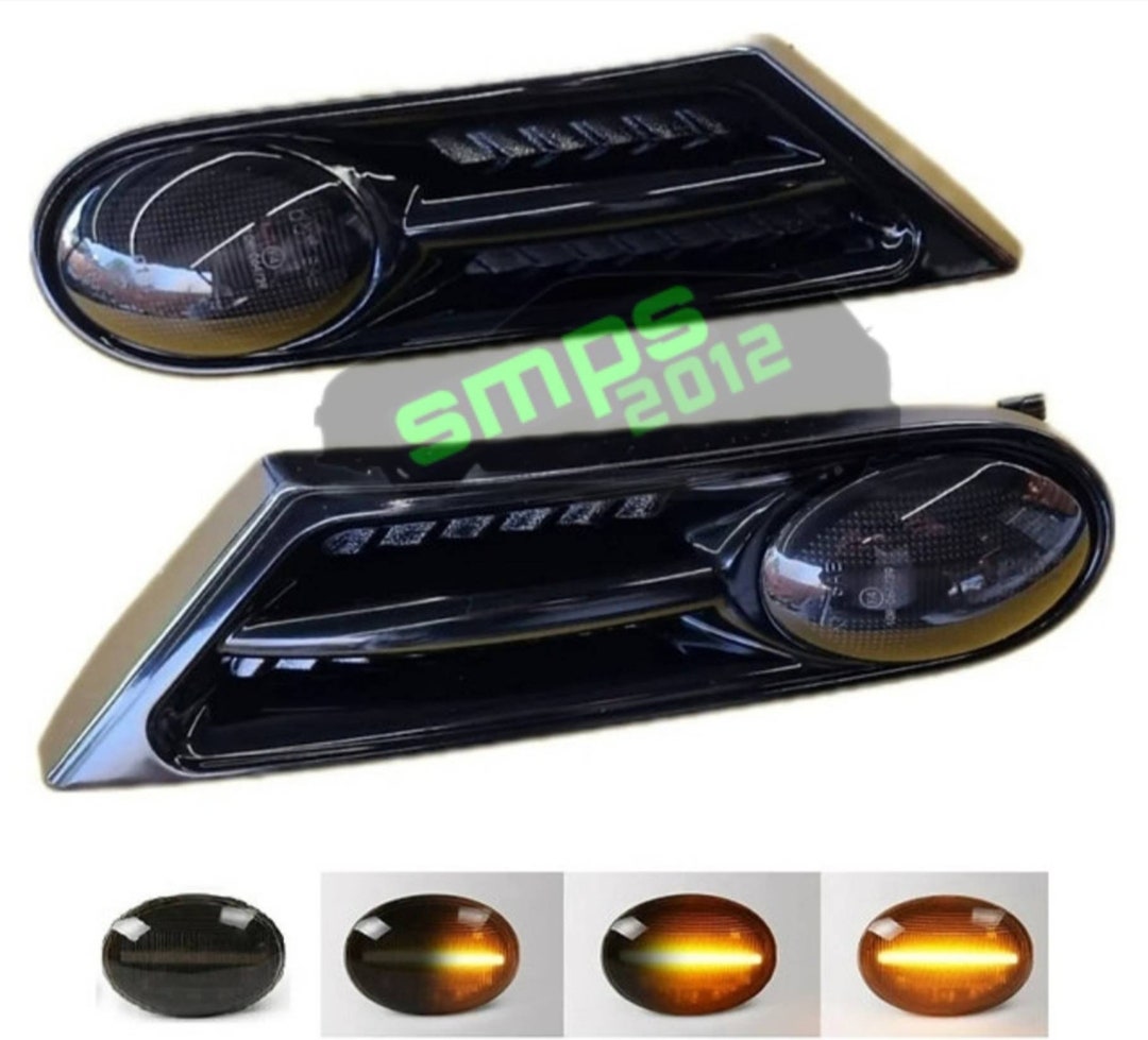 Mini R56 Black Gloss Scuttles LED Indicators SMOKED Dynamic - Etsy
