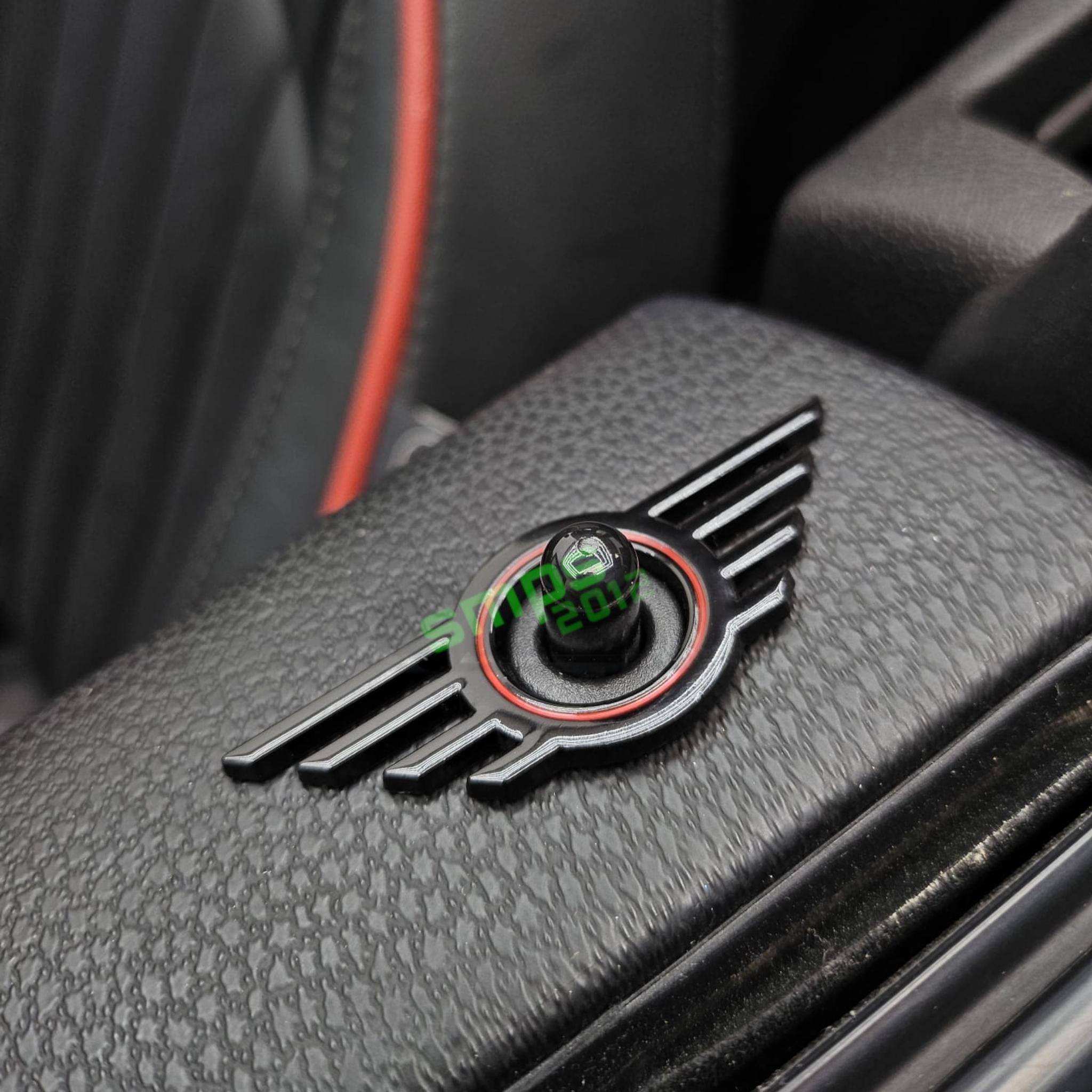 Black Gloss Metal Door Pin Lock Wing Emblem Badge - for MINI R55 R56 ...