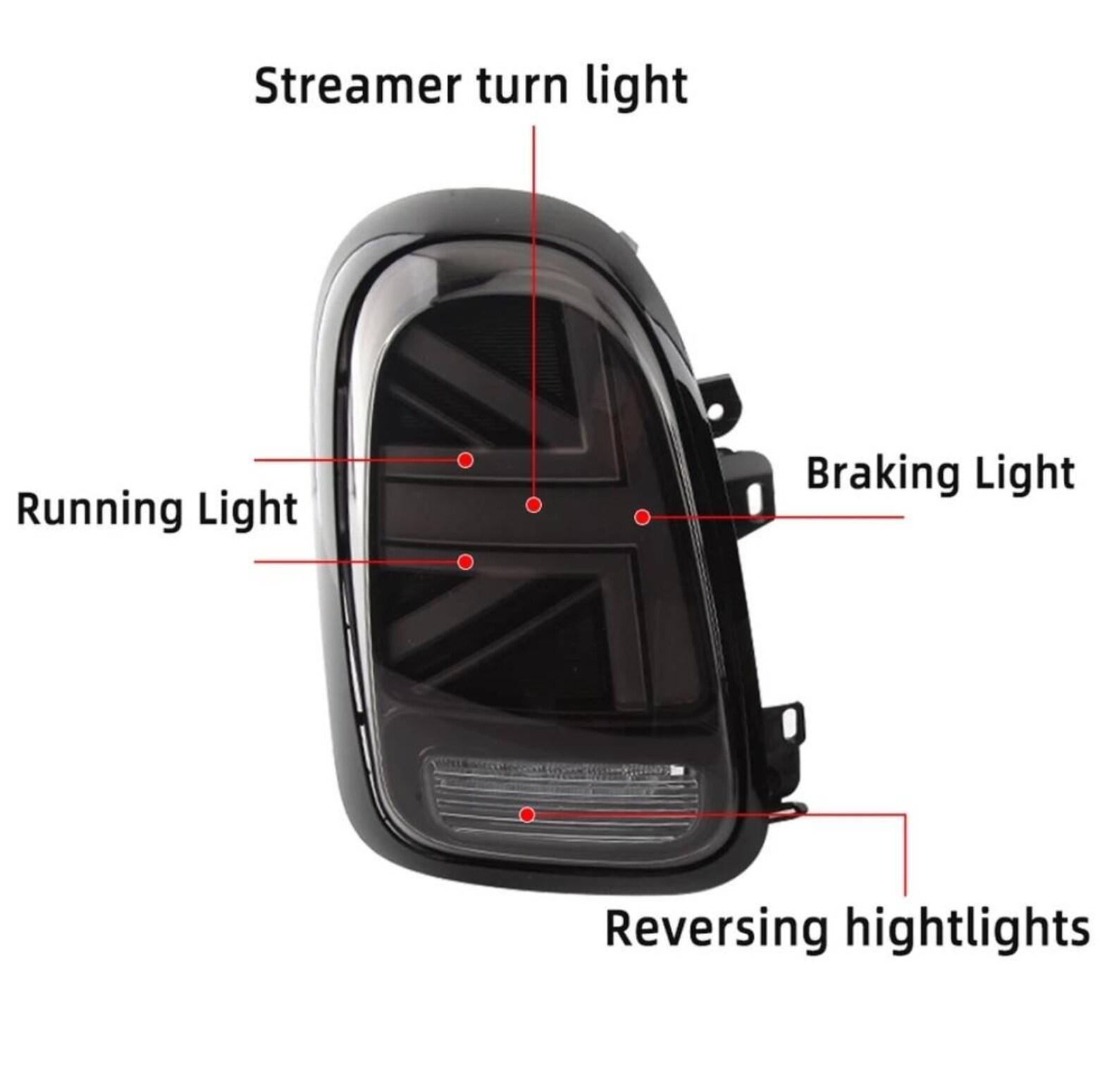 Countryman Union Jack Flag LED Tail Lights for MINI F60 (2017-2022 ...