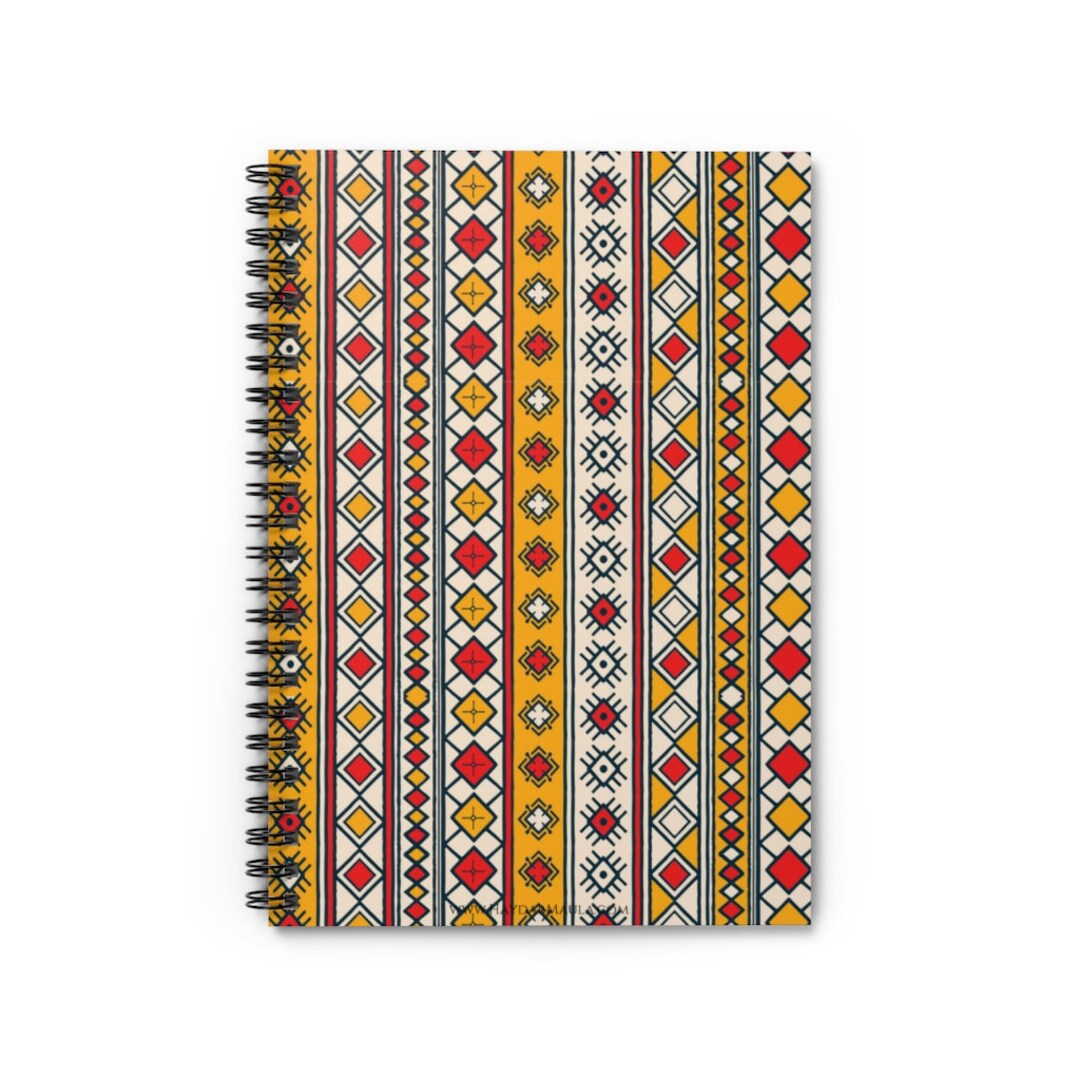 Hand Drawn Ethnical African Seamless Pattern Spiral Notebook - Ruled ...