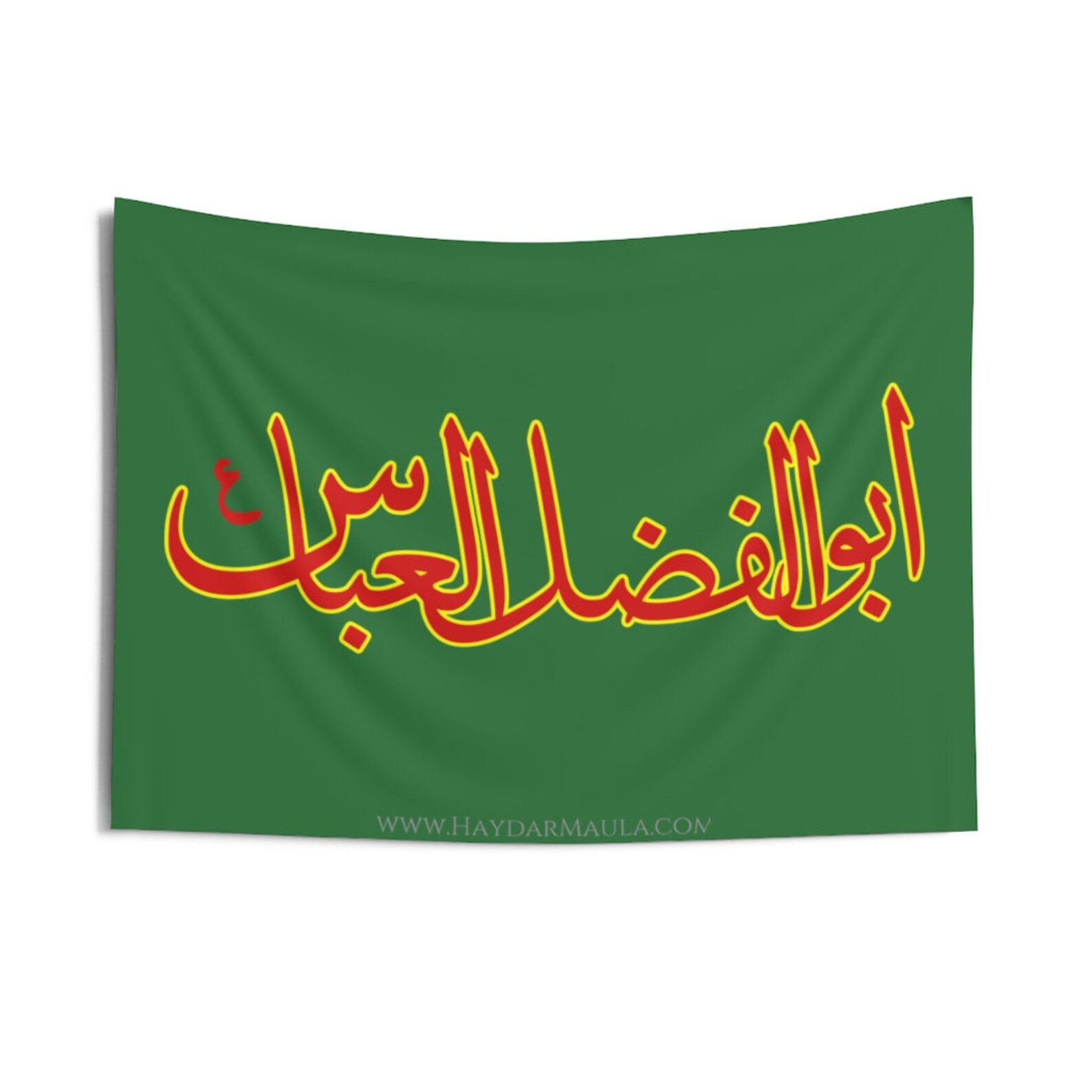 Ya Abul Fadhlil Abbas (as) - Famous Green Flag - Indoor Wall Tapestry ...