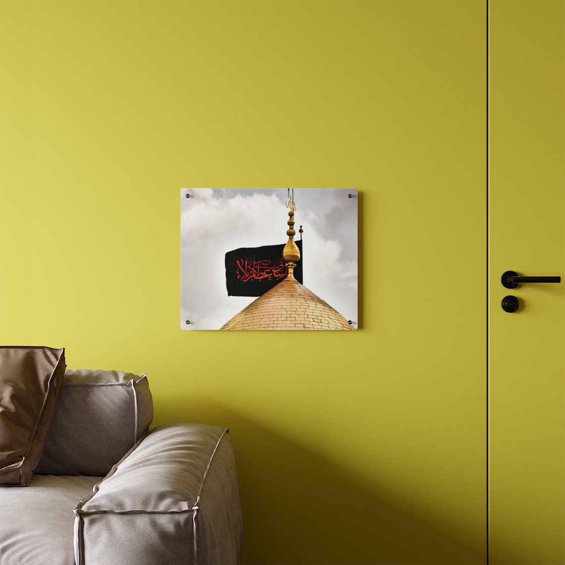 Ya Abbas (as) Holy Dome With Flag - Art Mural Acrylique Haute ...