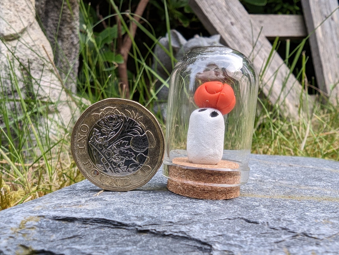 Miniature Glass Dome Closh Over a Ghost With a Happy Pumpkin on Her ...