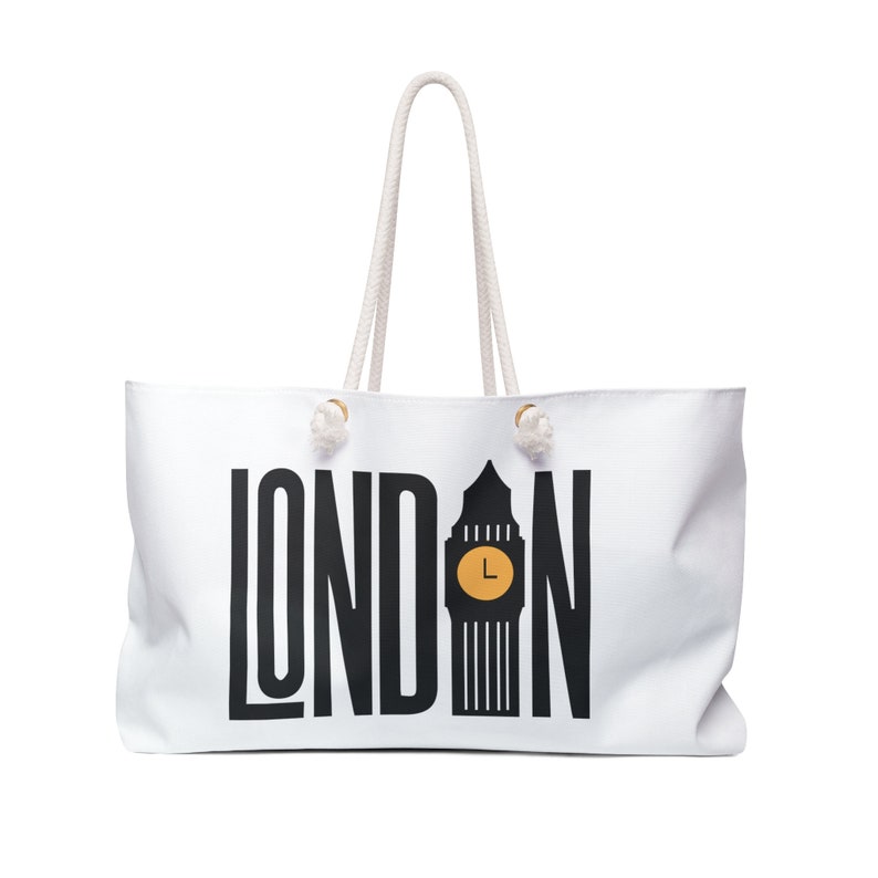 London Weekender Bag, Weekender Bag Oversized Tote With Rope Handles ...