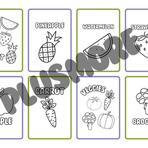 Printable Children's Coloring Pages: Fruits & Veggies Fun Pack - Etsy