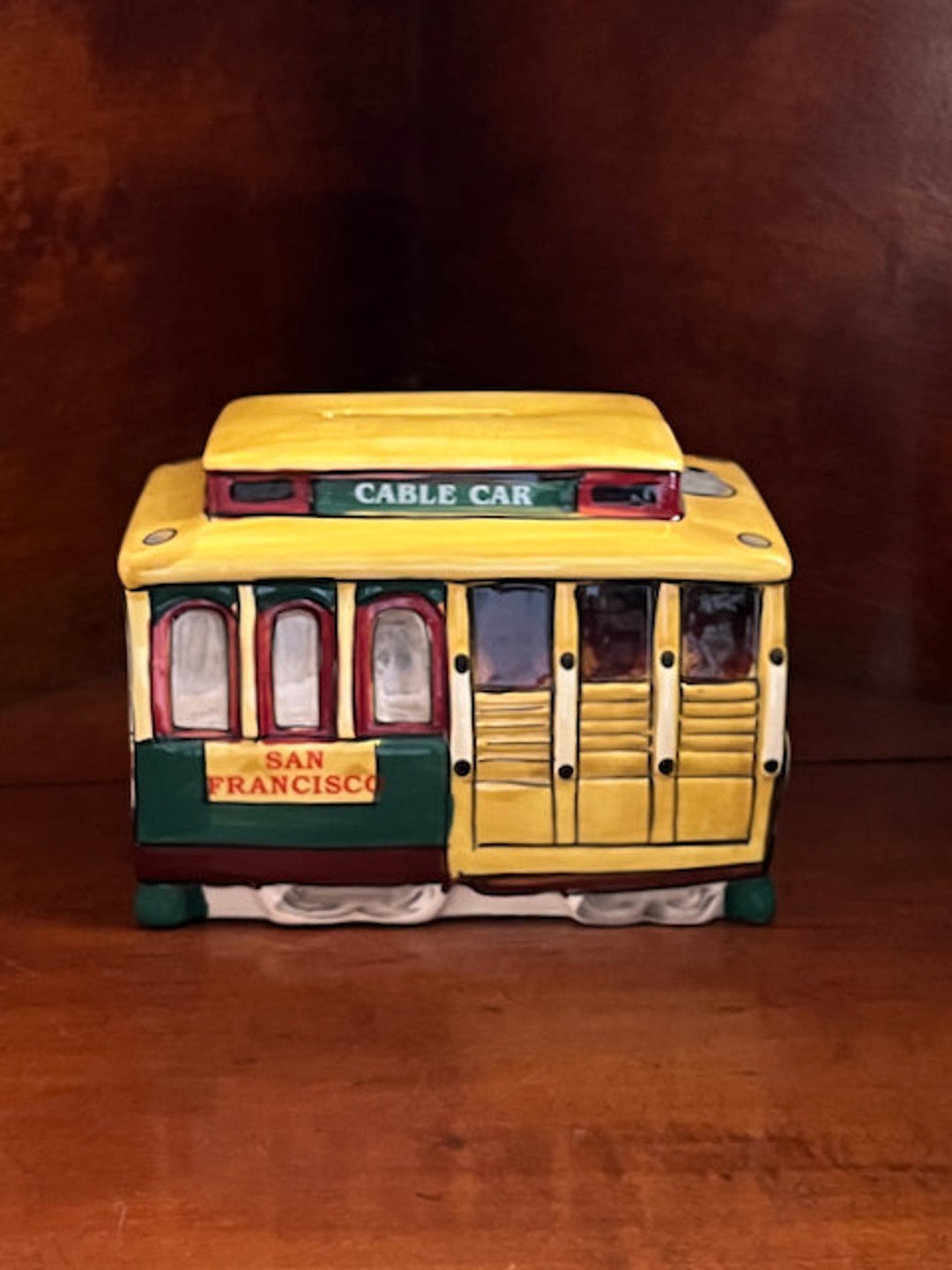 Vintage Money Box Cable Car San Francisco Ceramic 13cm Long. Farmhouse ...