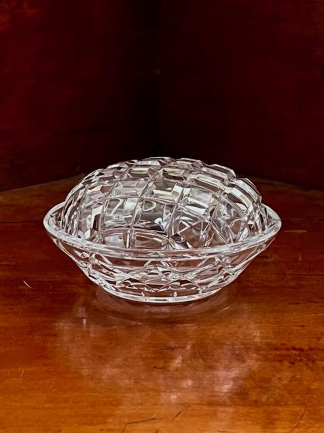 Vintage Powder Bowl Glass Flying Saucer Shape 10cm Wide. Farmhouse ...