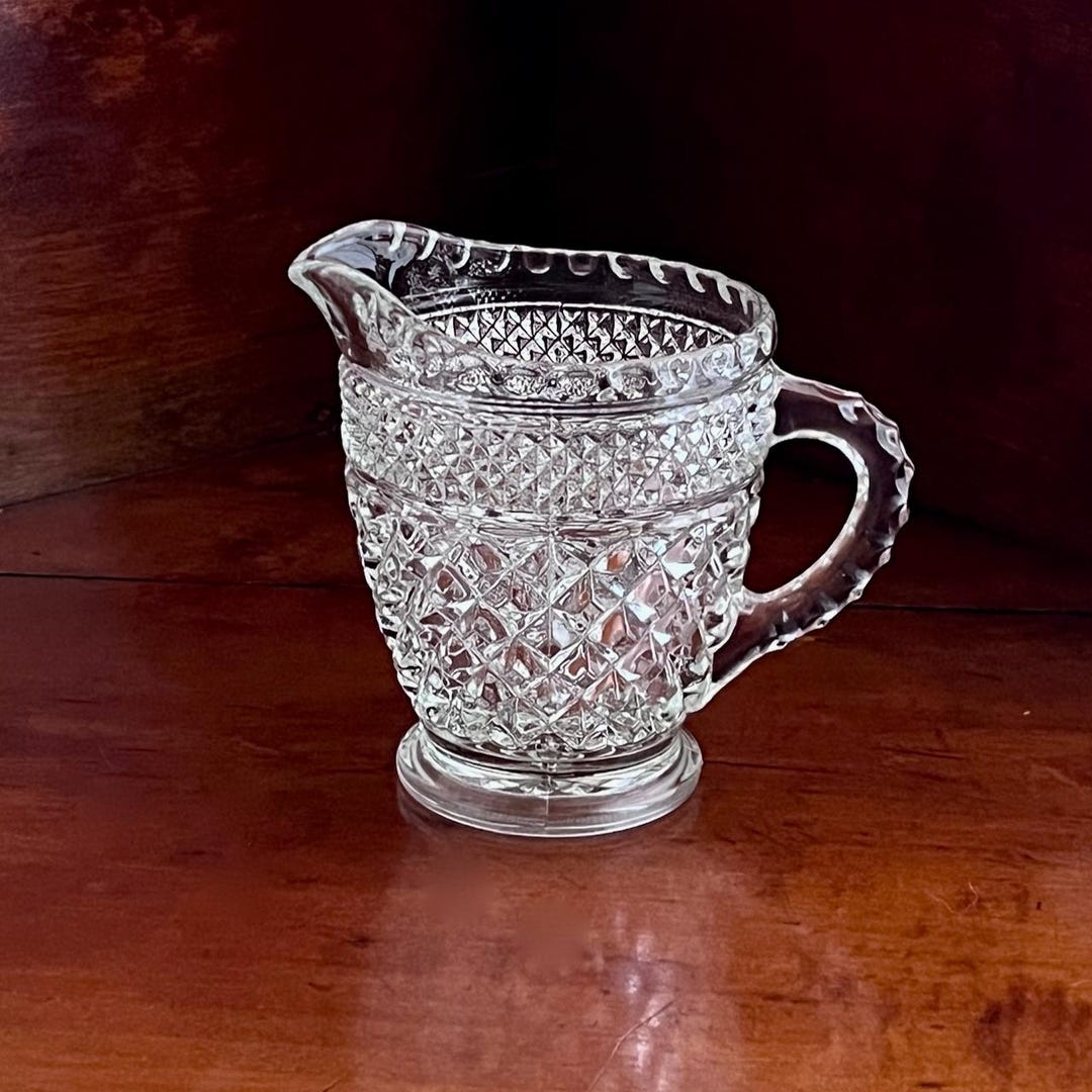 Vintage Creamer Glass Jug Anchor Hocking Wexford Hobnail 200ml ...