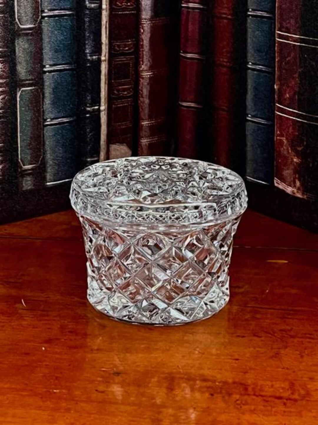 Vintage Powder Bowl Glass Flat Lid Flare Bowl 9cm Wide. Shabby ...