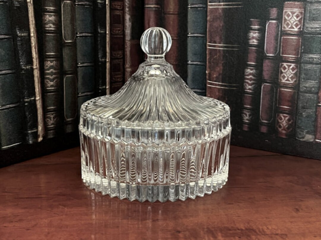 Vintage Candy Box Glass Japan Mikasa Diamond Fire 15cm Wide. Farmhouse ...