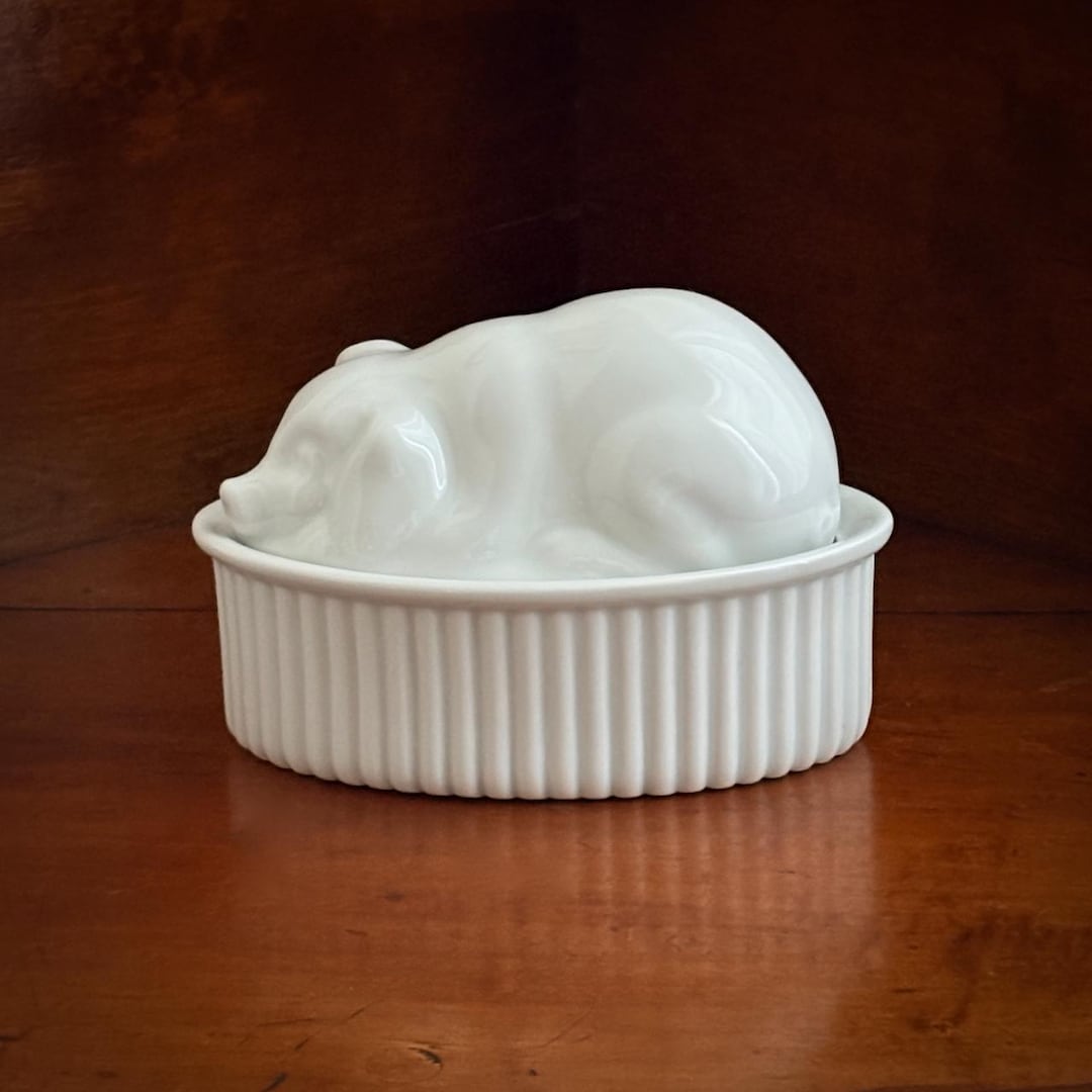 Vintage Ceramic Pig Butter Dish, Farmhouse Kitchen Charcuterie Decor - Etsy