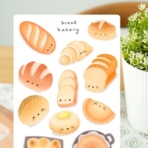 Cute Kawaii Printable Bread Bakery Sticker Sheet / Commercial | Etsy