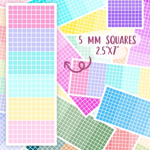 Cute Kawaii Printable Deco Square Grids Sticker Sheet / Commercial Use ...