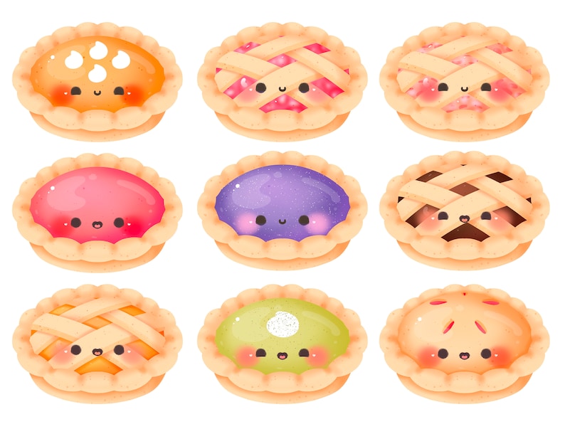 Cute Kawaii Printable Pies Clipart / Commercial Use/ PNG - Etsy