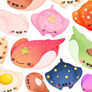 Cute Kawaii Printable Magical Stingrays Clipart / Commercial Use/ PNG ...