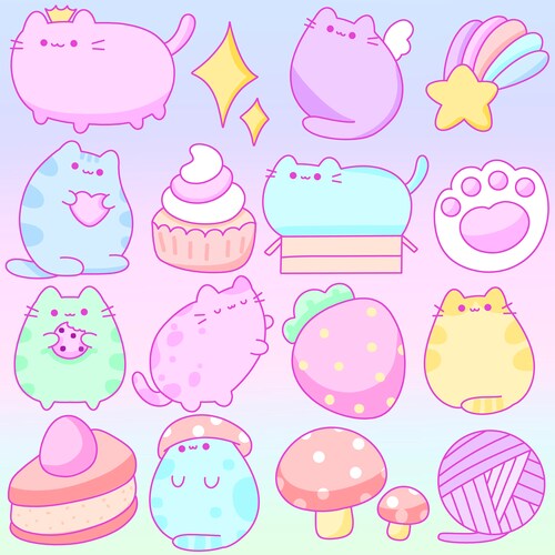 Cute Kawaii Printable Chibi Strawberry Bunny Clipart / - Etsy