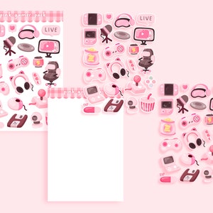Cute Printable Sticker Sheet Pink Gamer Pack Sticker Sheet / Commercial ...