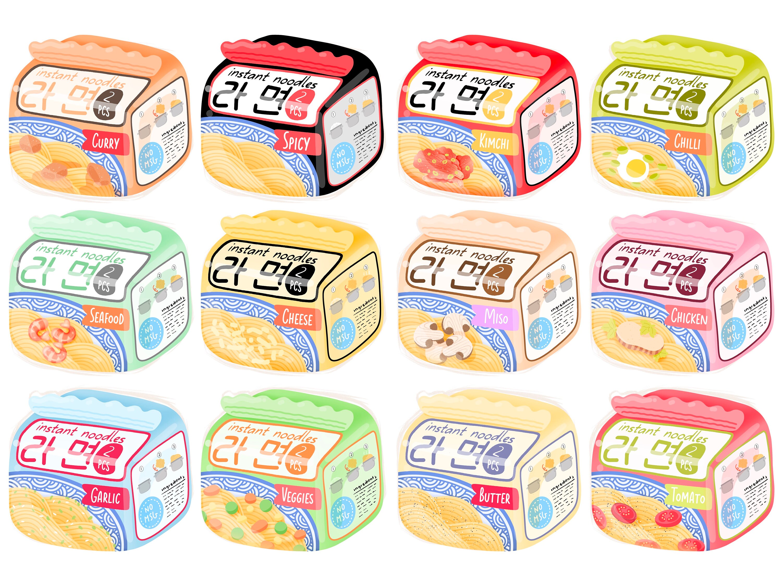 Cute Printable Kawaii Ramen Packet Clipart / Commercial Use/ PNG - Etsy UK
