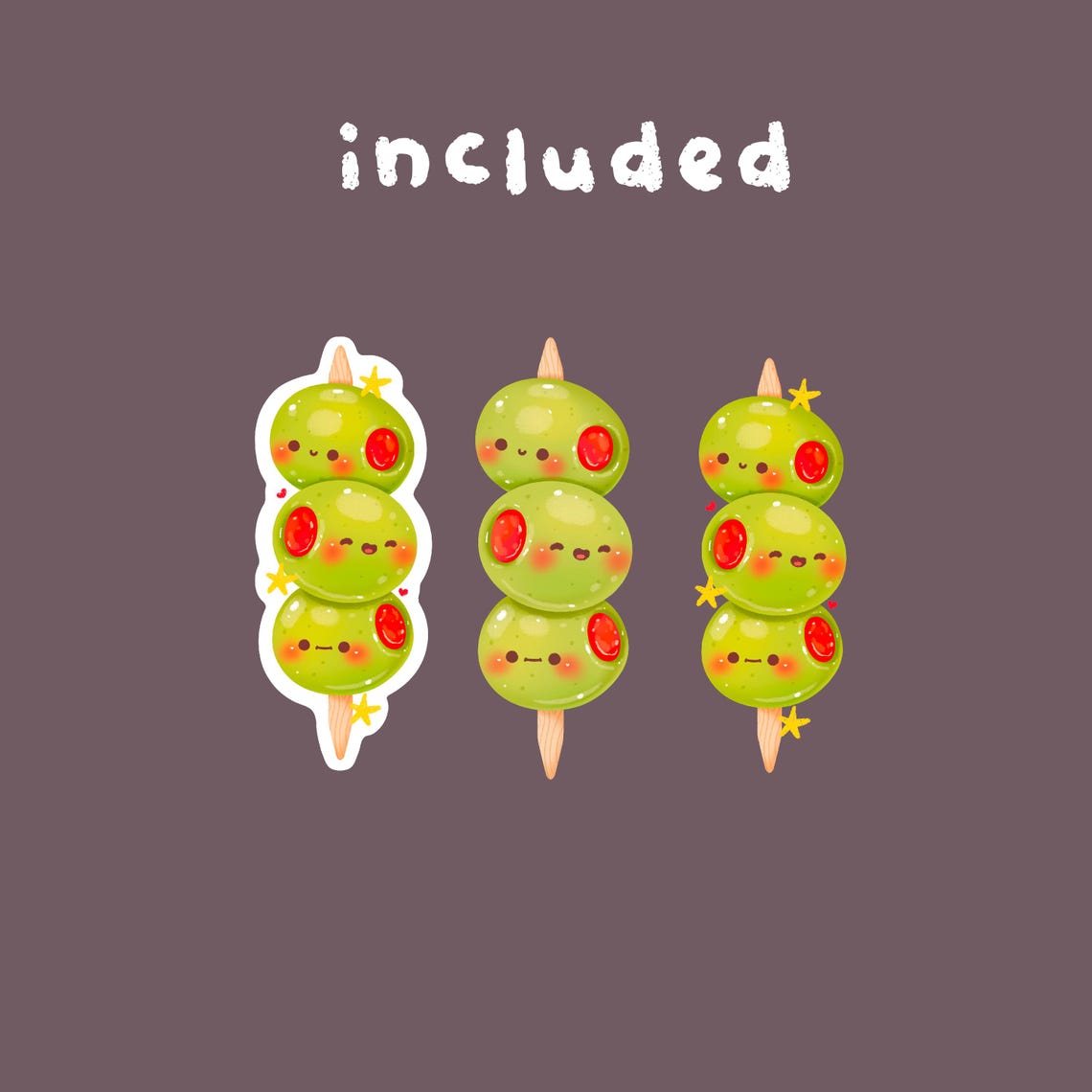 Cute Kawaii Printable Olives Clipart / Commercial Use/ PNG - Etsy