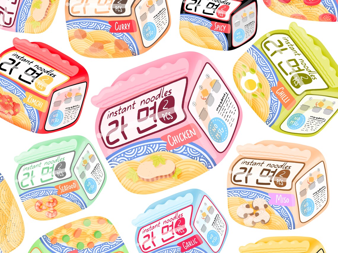 Cute Printable Kawaii Ramen Packet Clipart / Commercial Use/ PNG - Etsy