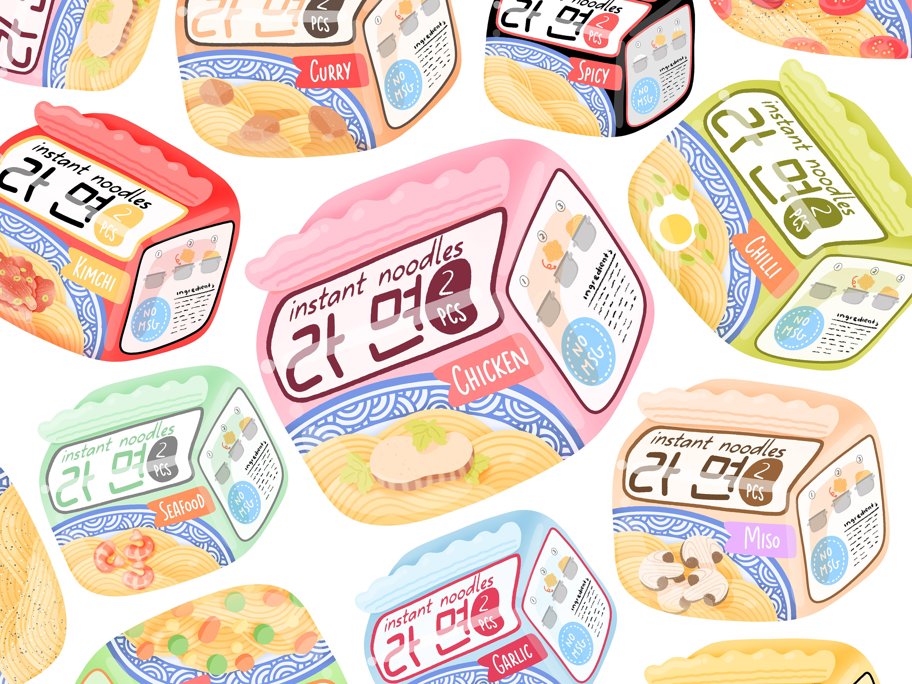 Cute Printable Kawaii Ramen Packet Clipart / Commercial Use/ - Etsy UK