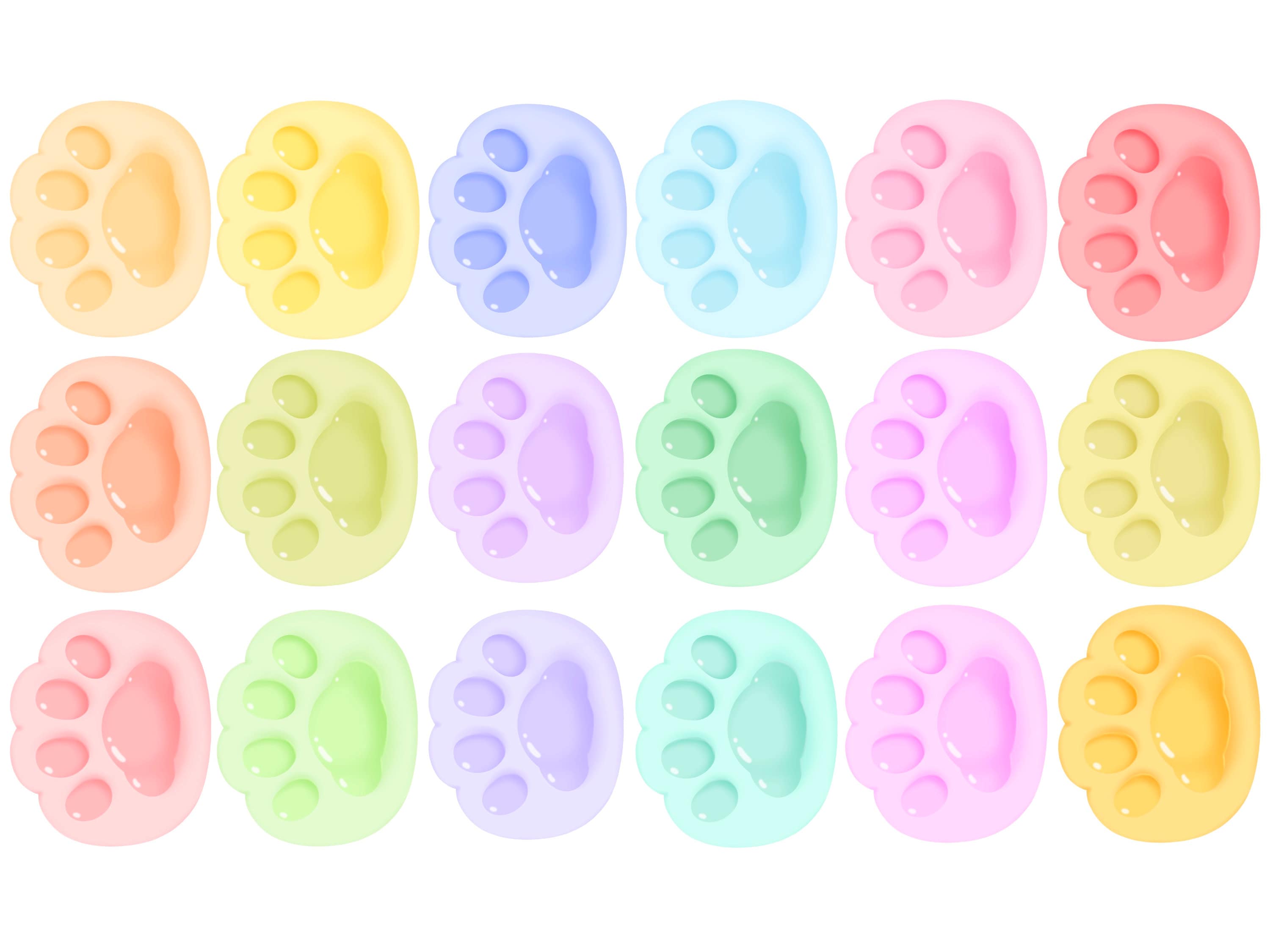 Cute Kawaii Printable Rainbow Cat Paw Toebeans Clipart / - Etsy UK