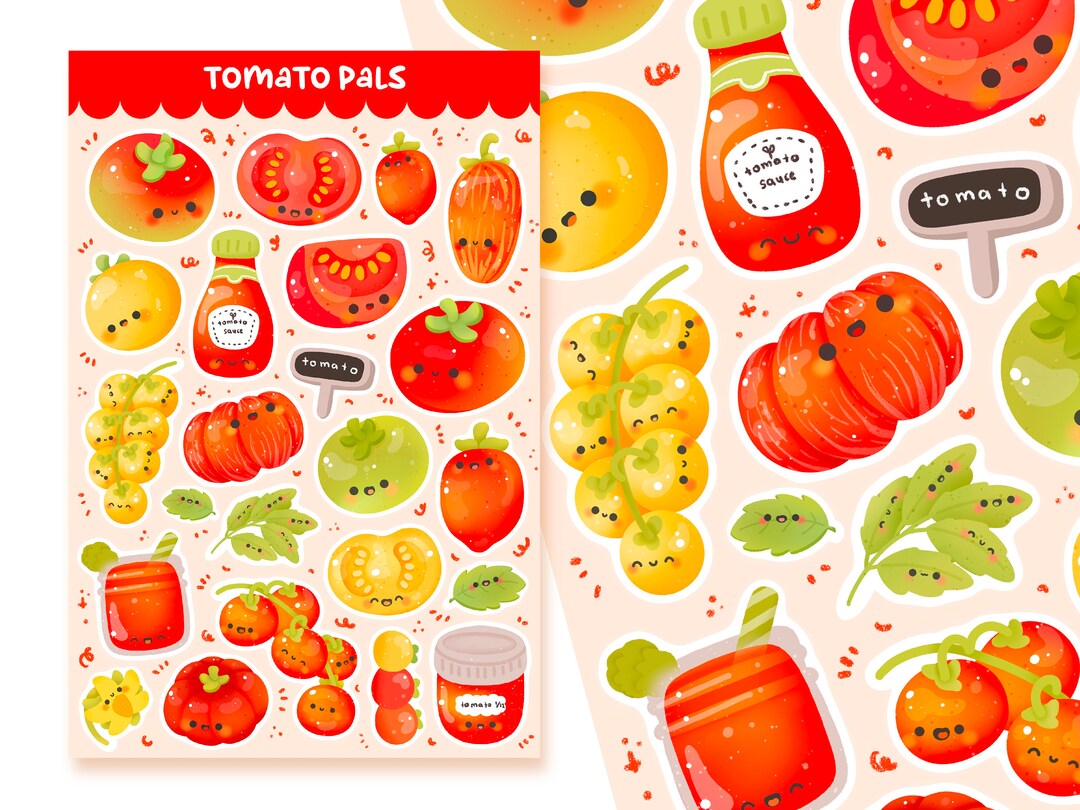 Cute Printable Sticker Sheet Tomato Pals Sticker Sheet / Commercial Use ...