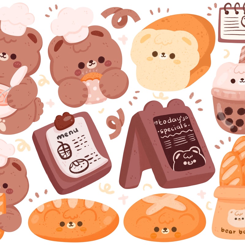 Kawaii Bakery Clip Art - Etsy