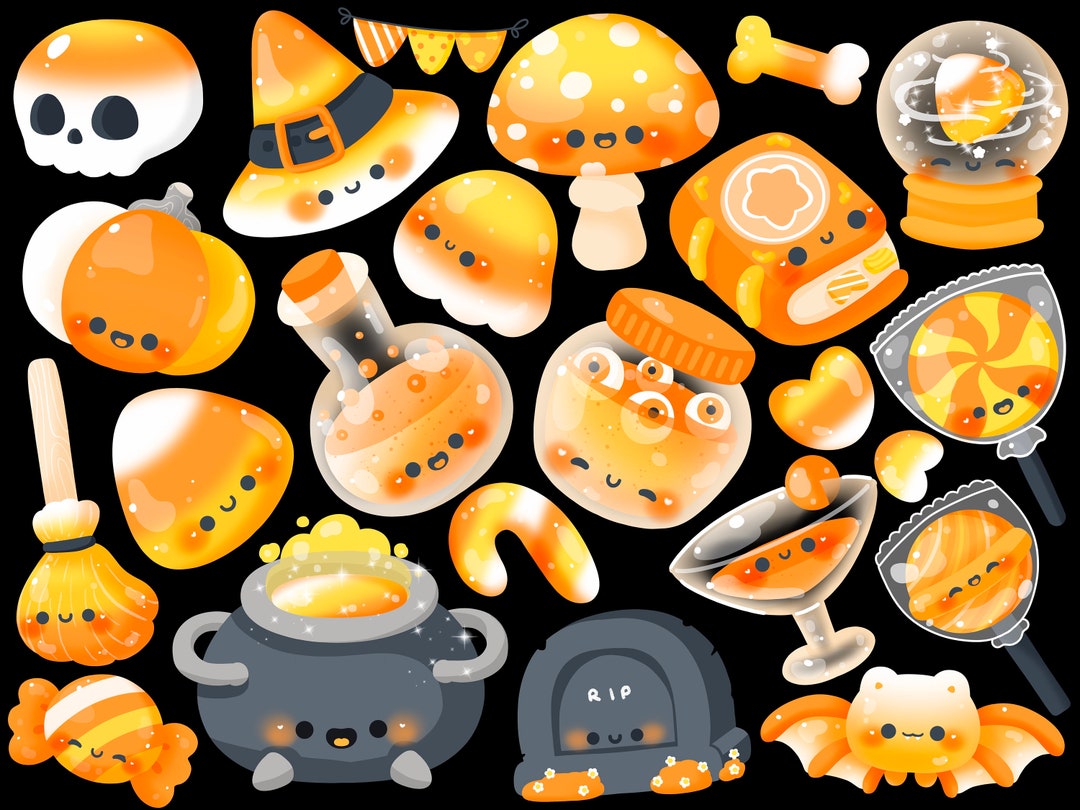 Cute Kawaii Printable Candycorn Halloween Clipart / Commercial Use/ PNG ...