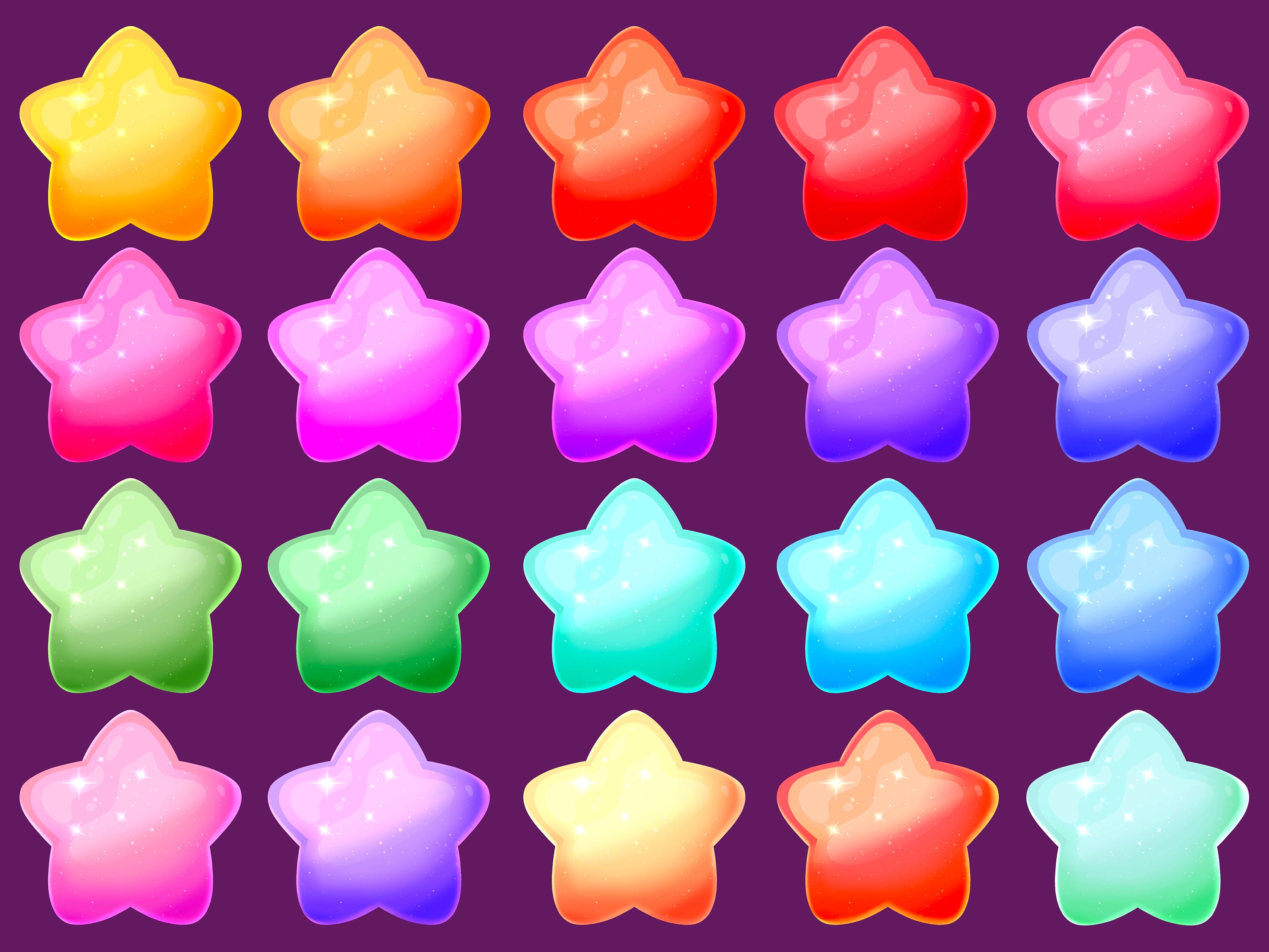 Printable Shiny Stars Clipart / Commercial Use/ PNG - Etsy UK