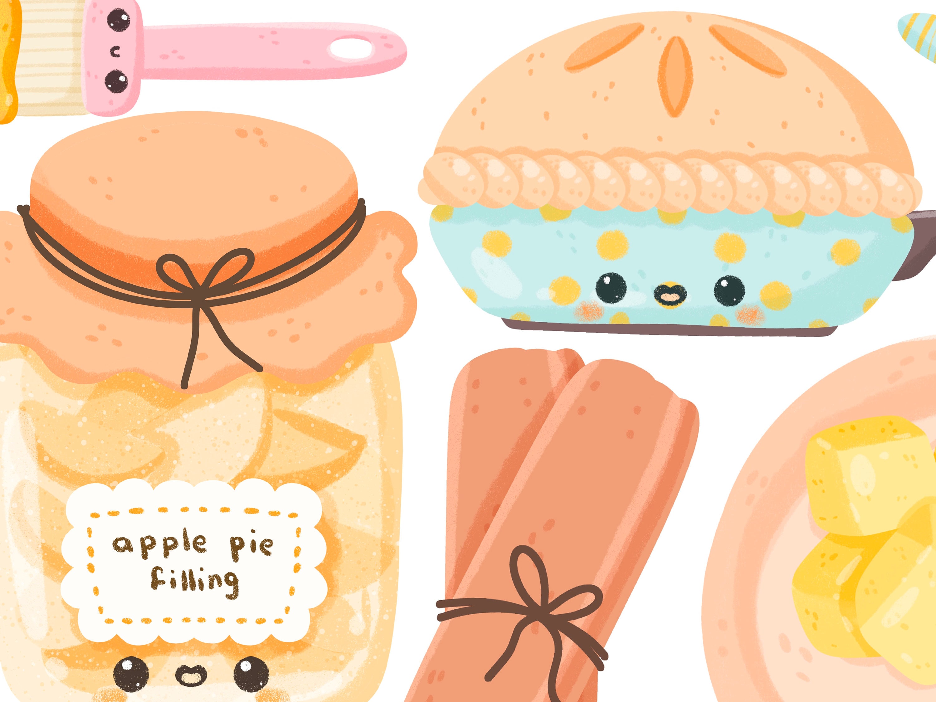 Whole Apple Pie Clipart Colorless