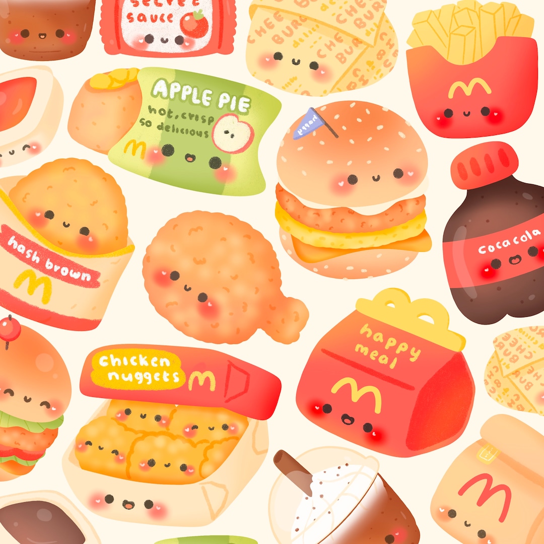 Cute Kawaii Printable Fast Food Clipart / Commercial Use/ PNG - Etsy