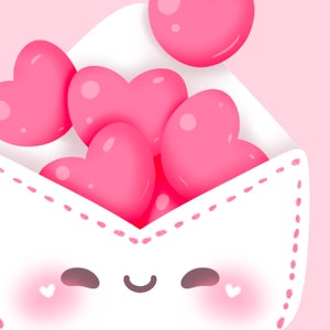 Cute Kawaii Printable Love Mail Postal Clipart / Commercial Use/ PNG - Etsy