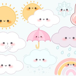 Cute Kawaii Printable Chibi Weather Clipart / Commercial Use/ PNG - Etsy