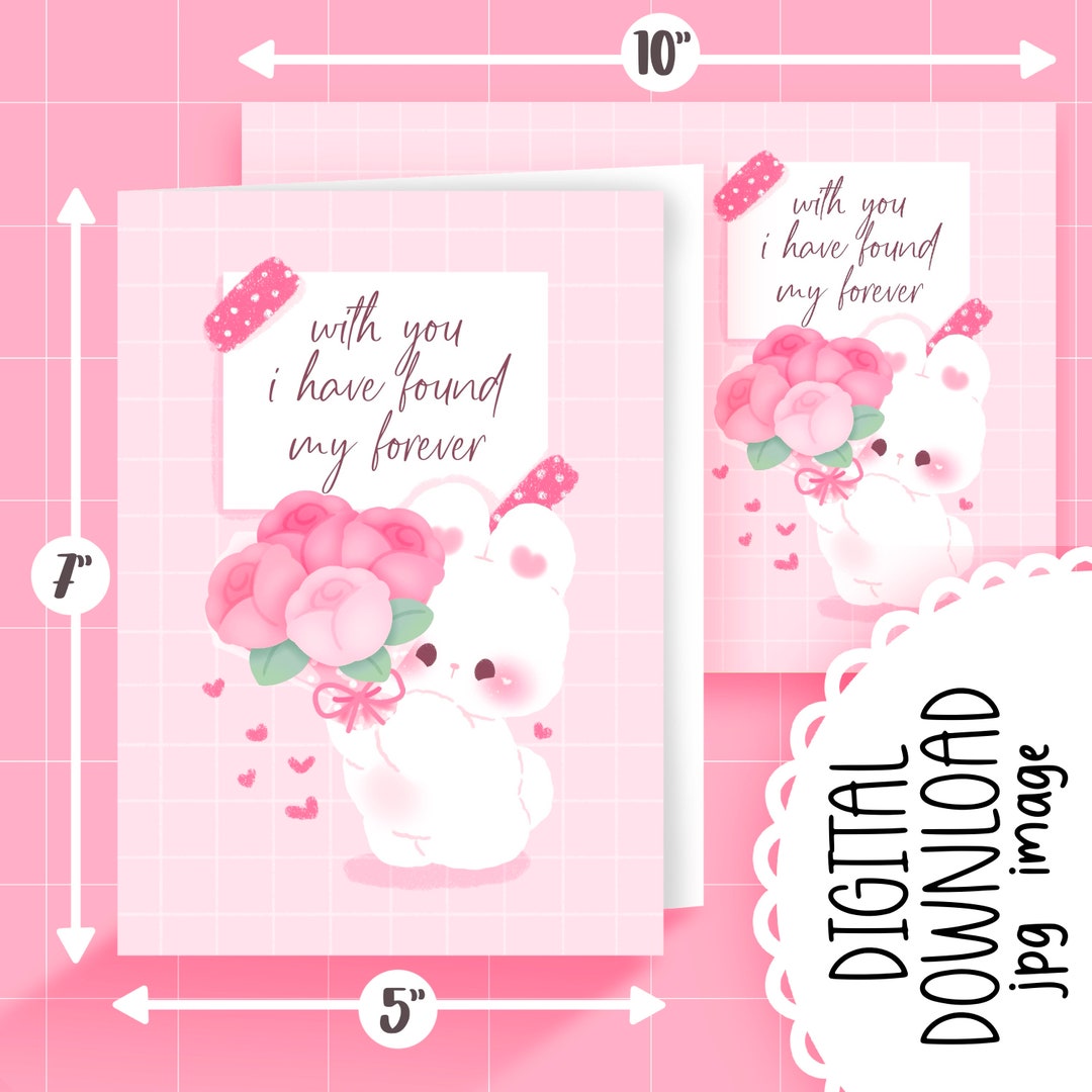 Cute Printable Love Greeting Card / Commercial Use/ PNG - Etsy