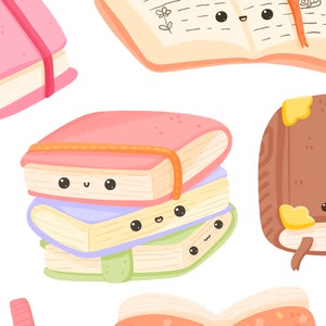 Cute Kawaii Printable Books Clipart Set / Commercial Use/ PNG - Etsy