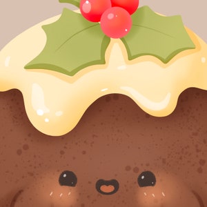 Cute Kawaii Printable Pudding Winter Christmas Mini Clipart Set ...