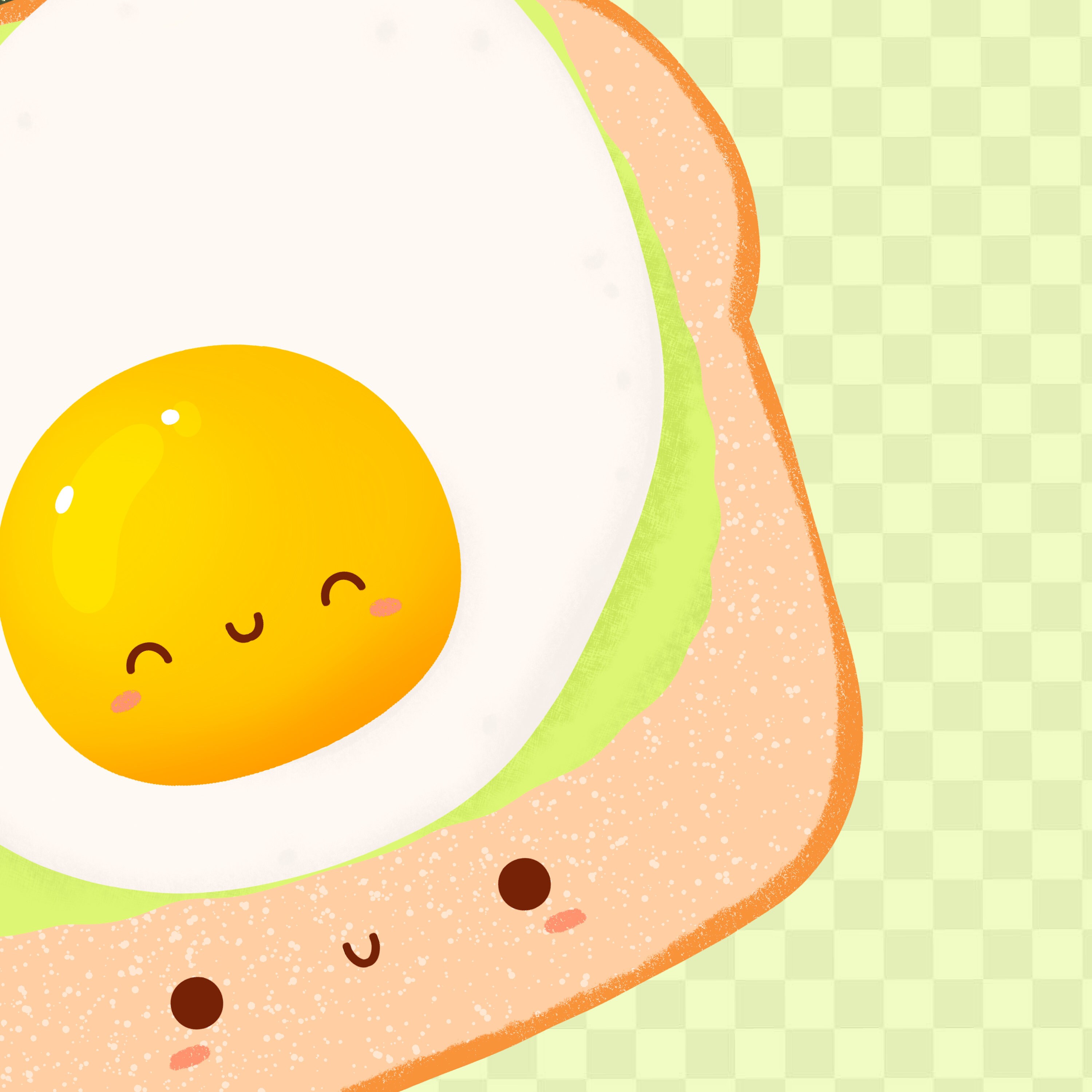 Cute Kawaii Printable Avocado Toast Bread Food Clipart / - Etsy