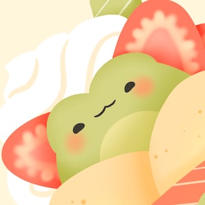 Cute Kawaii Printable Frog Desserts Clipart / Commercial Use/ PNG - Etsy