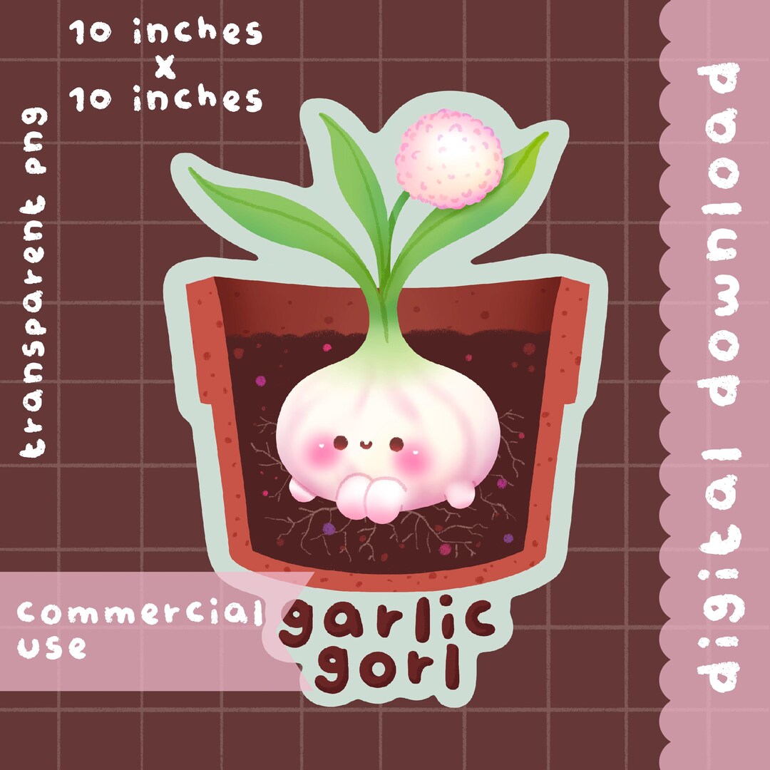 Cute Kawaii Printable Garlic Girl Clipart / Commercial Use/ PNG - Etsy