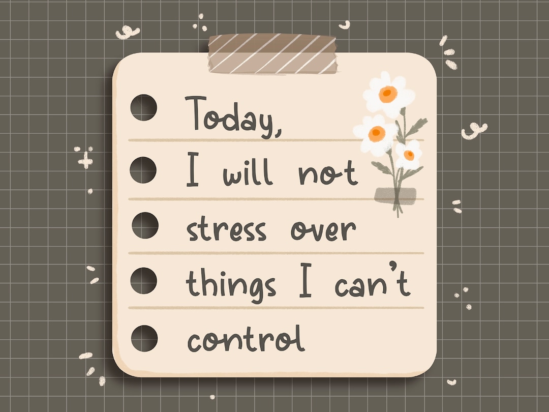 Cute Kawaii Printable Today No Stress Mental Health Clipart ...