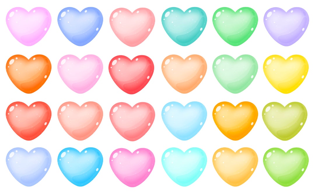 Printable Shiny Hearts Clipart / Commercial Use/ PNG - Etsy