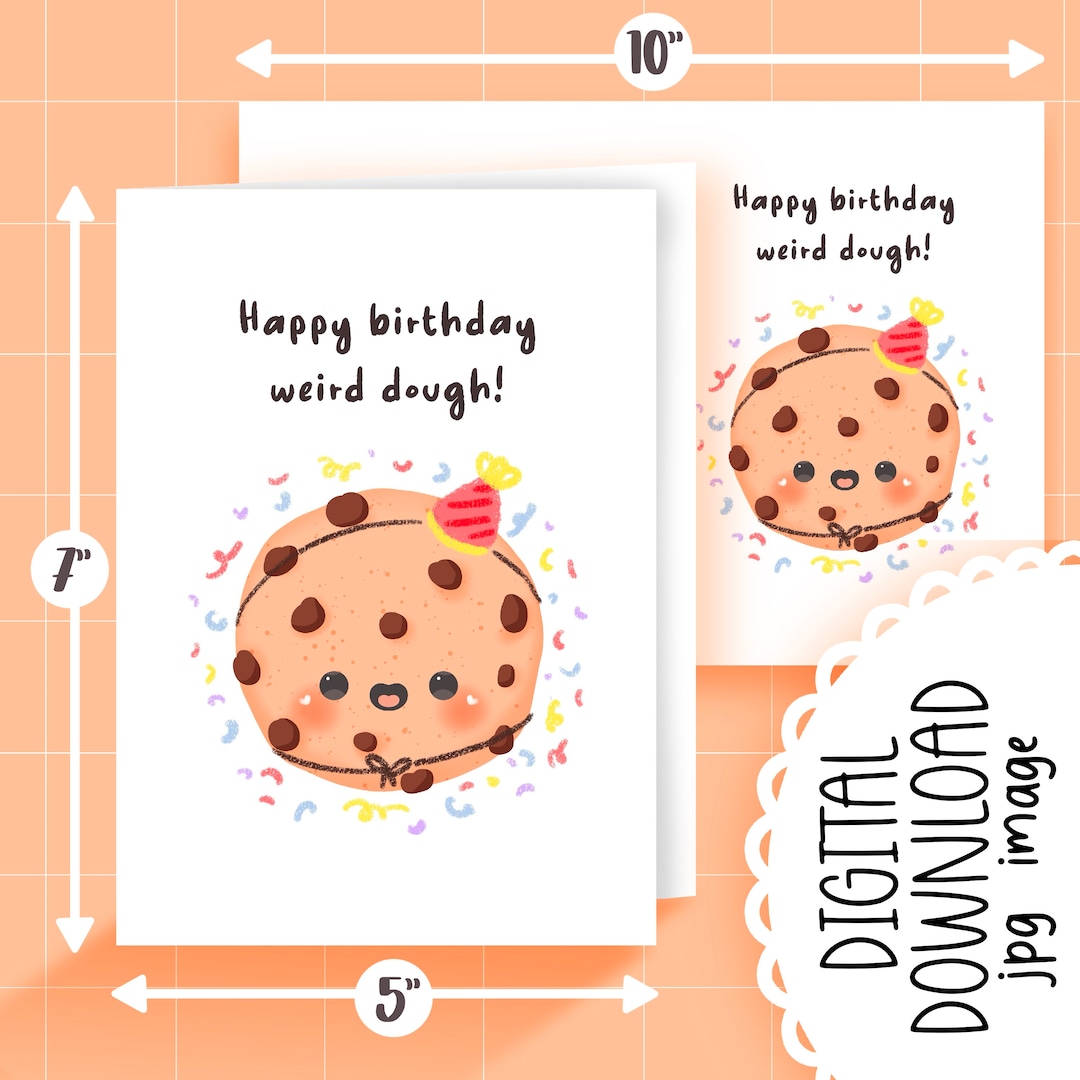 Cute Printable Cookie Greeting Card / Commercial Use/ PNG - Etsy