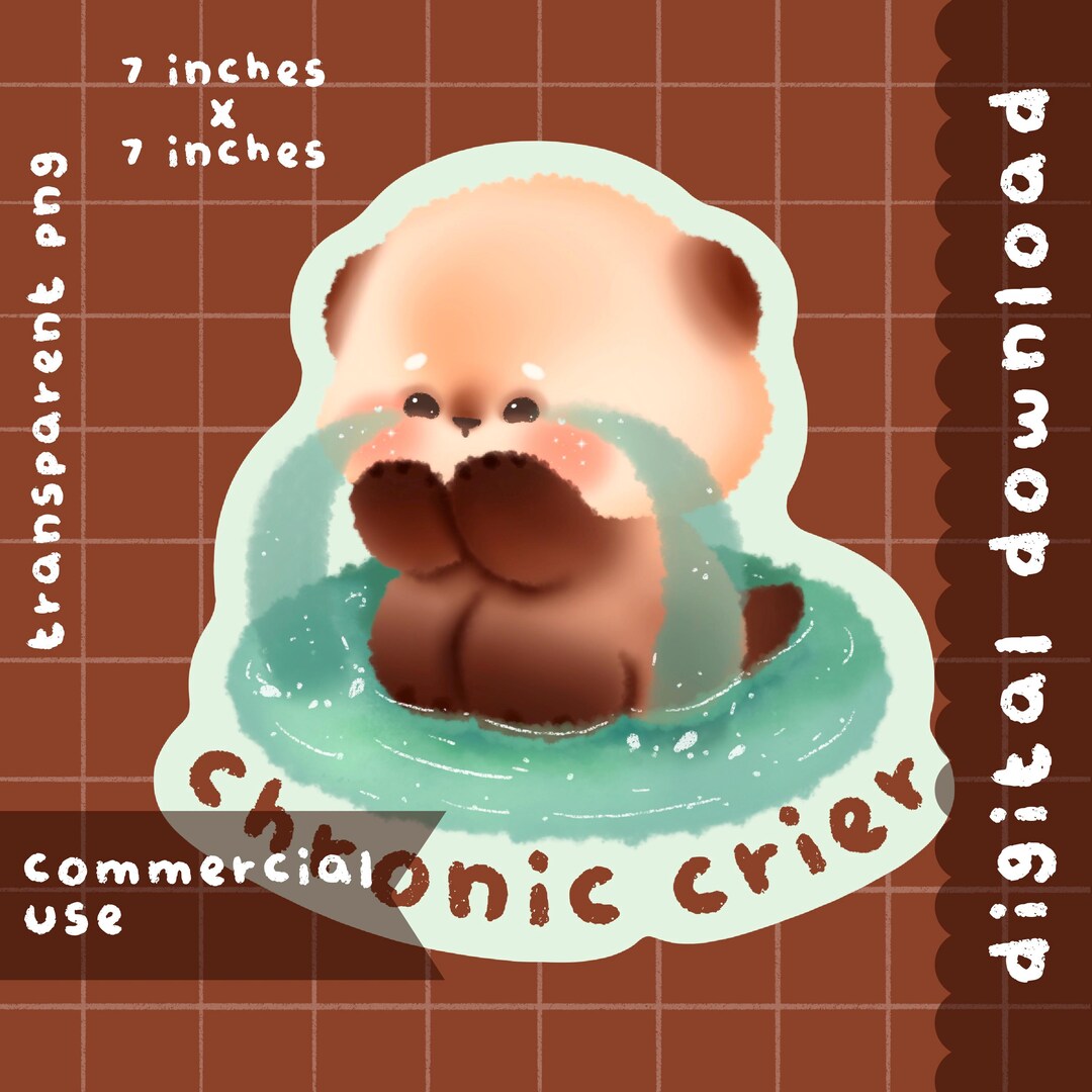 Cute Kawaii Printable Chronic Crier Otter Clipart / Commercial Use/ PNG ...