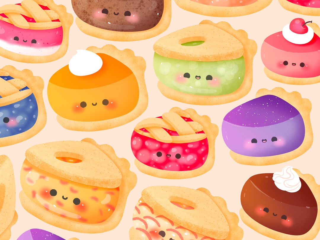 Cute Kawaii Printable Pies Clipart / Commercial Use/ PNG - Etsy
