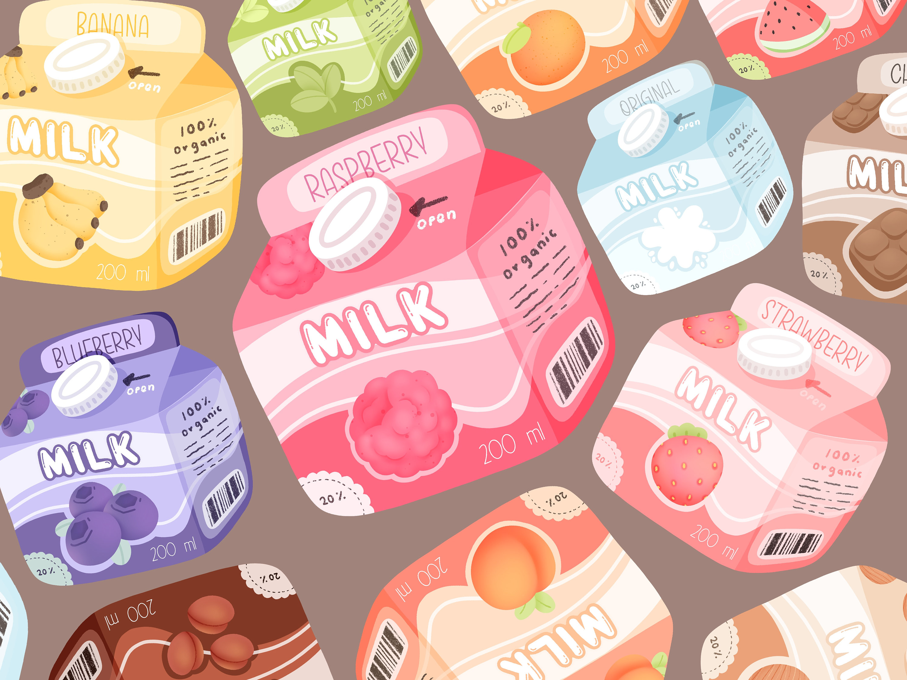 Cute Kawaii Printable Milk Cartons Clipart / Commercial Use/ - Etsy Canada